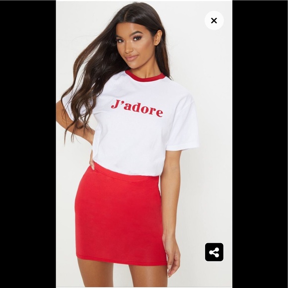 H&M | Skirts | Hm Pencil Skirt True Retro Strawberry Red Hirise | Poshmark